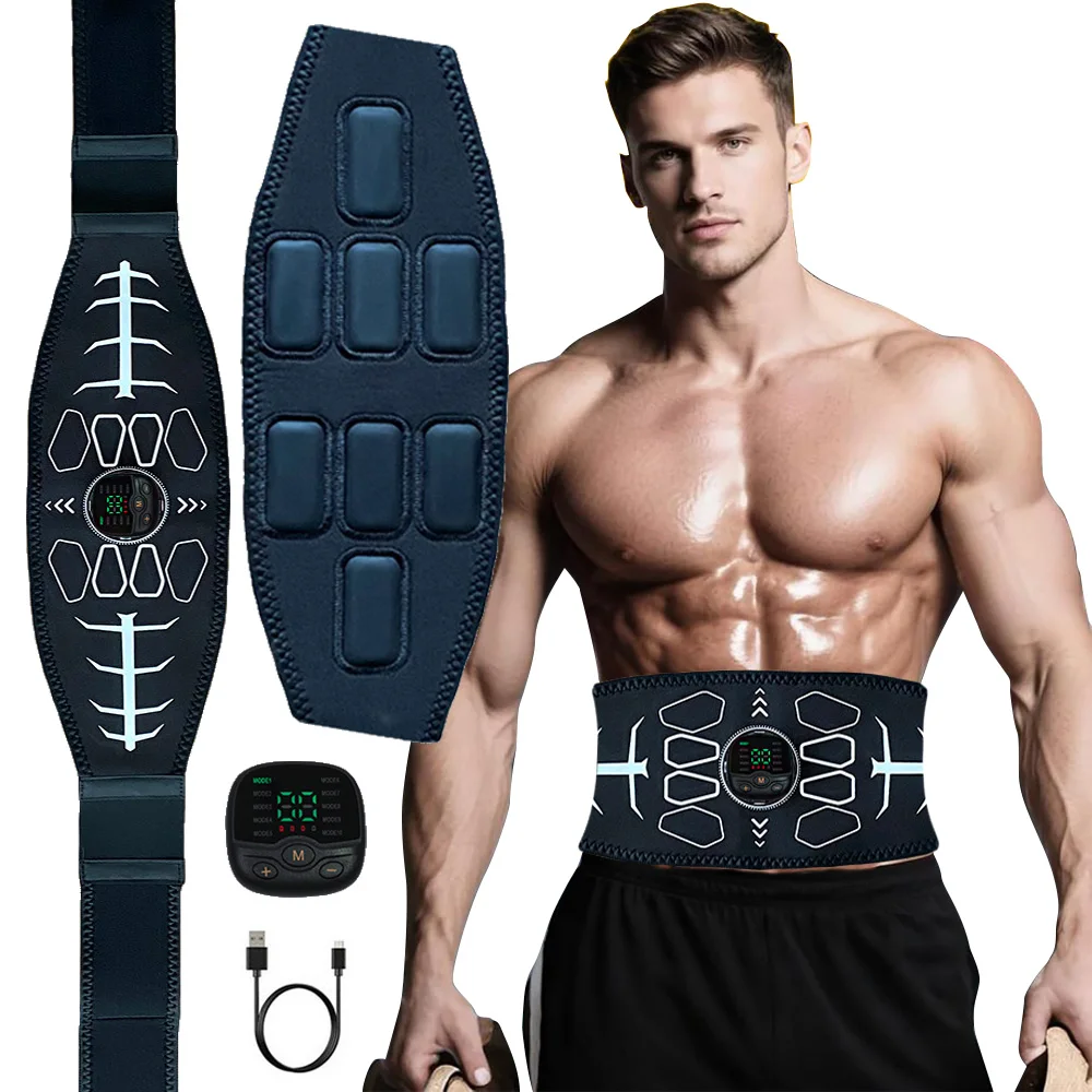 Electronic EMS Muscle Toner Abs Stimulator Abdominal Toning Belt Body ...