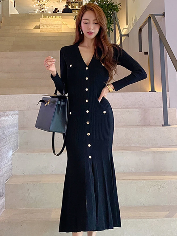 Spring-Vintage-Korean-Style-Maxi-Dresses-for-Women-Long-Sleeve-Bodycon ...