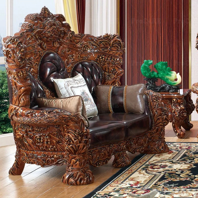 Wooden carving sofa store