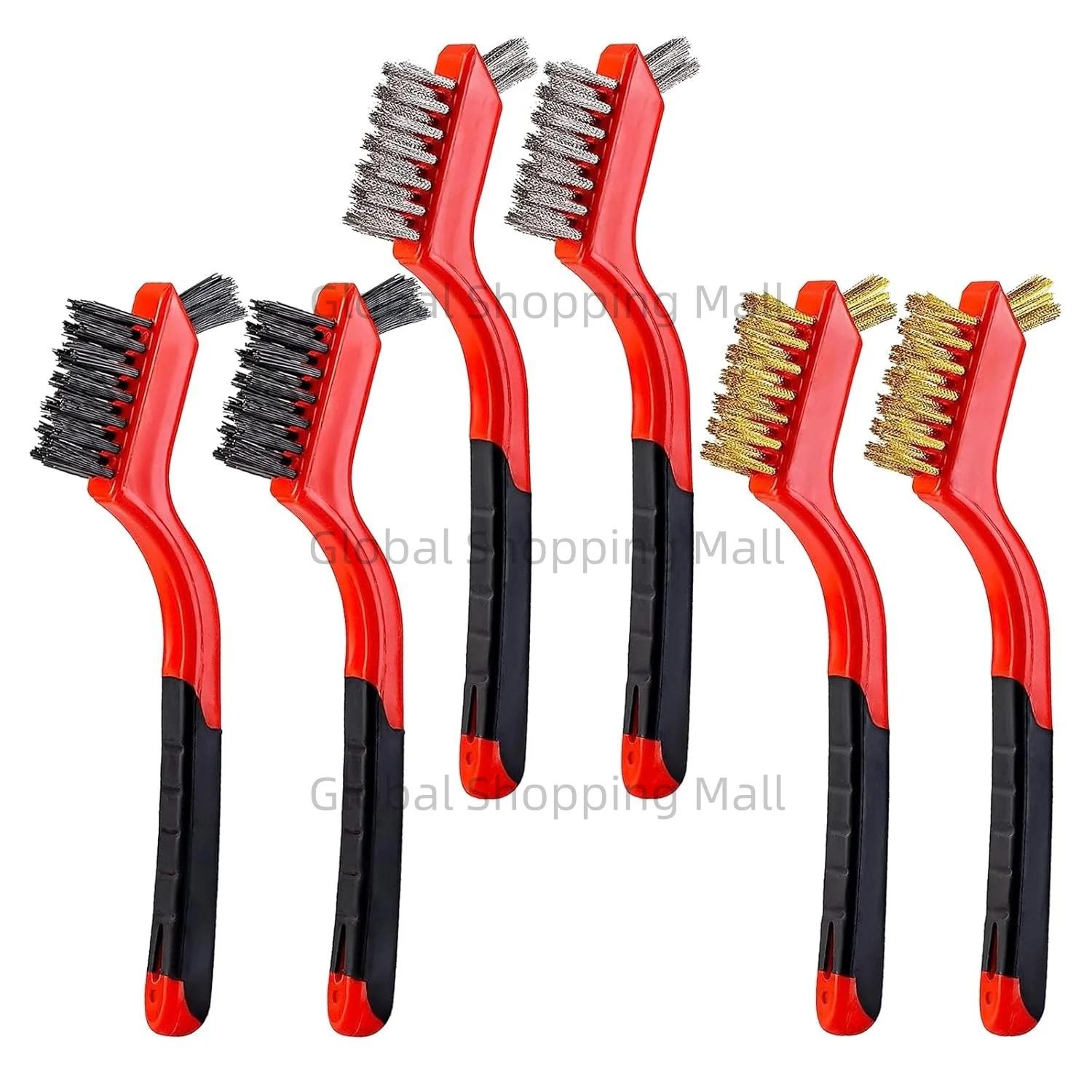 6Pcs Mini Wire Brush Set Stainless Steel/Brass/Nylon Bristles Wire ...
