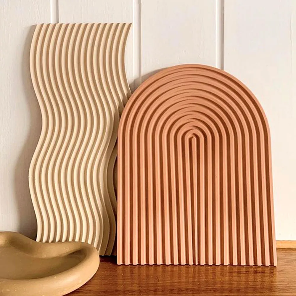 U Shape Tray Silicone Mold for DIY Concrete Gypsum Cement Coaster Fruit ...