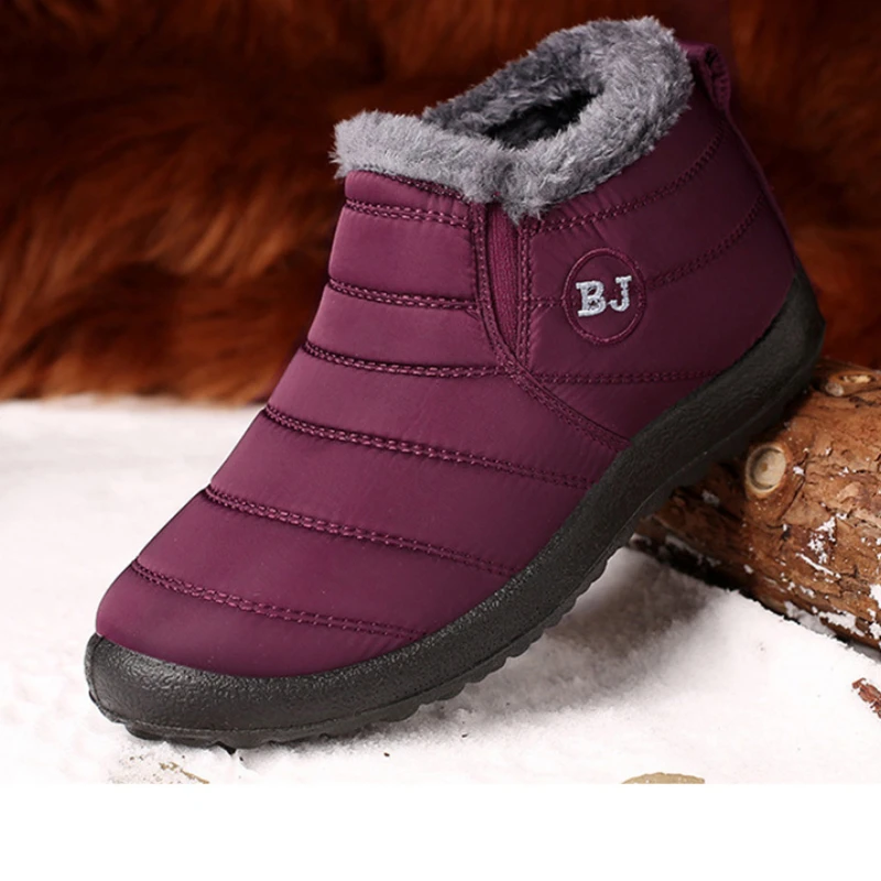 Botas de neve mulher Plush New Warm Ankle Boots Para As Mulheres Botas de Inverno Impermeáveis ...