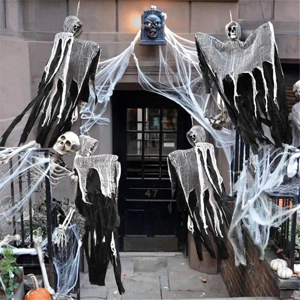 90cm Halloween Hanging Skull Ghost Halloween Decoration Props Skull ...