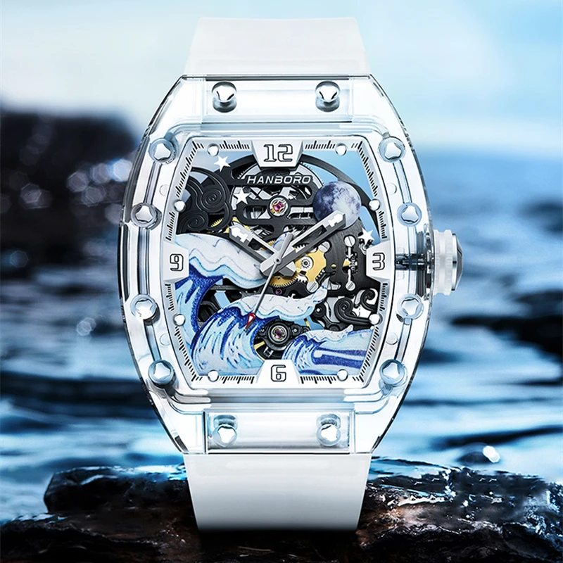 HANBORO-The-Starry-Night-Man-Watch-Automatic-Mechanical-Van-Gogh-Oil ...
