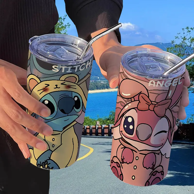 Disney-Lilo-Stitch-Cartoon-Anime-Stitch-Thermos-Cup-Straw-Coffee-Cup ...