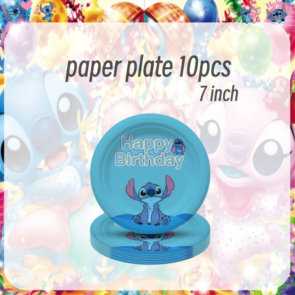 Decoración de cumpleaños de Disney Lilo & Stitch, vajilla desechable en ...