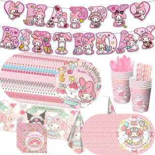 Conjunto-de-utens-lios-descart-veis-Sanrio-para-crian-as-melodia-tema ...