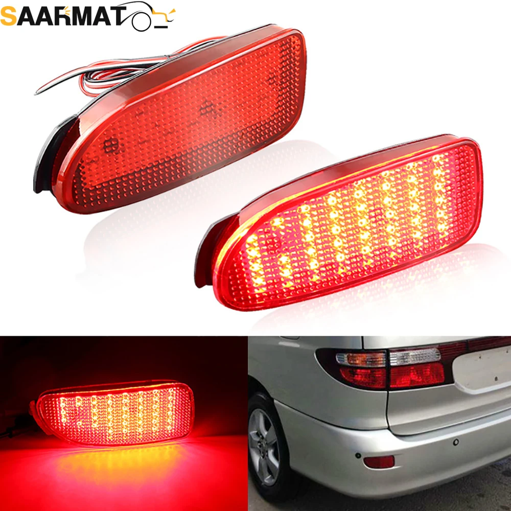 2Pcs LED Rear Bumper Reflector Light For Toyota Previa Estima Tarago 30 ...