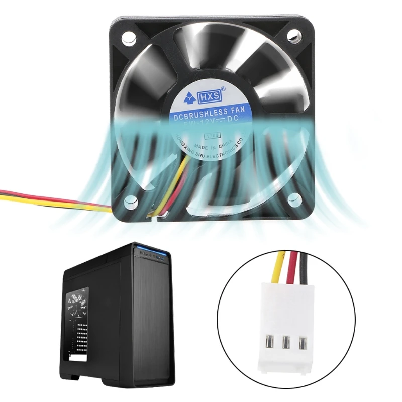 5010-for-Dc-12V-3Pin-Cooling-Fan-50mm-9-Blade-Blower-Cooling-Fan-Silent ...