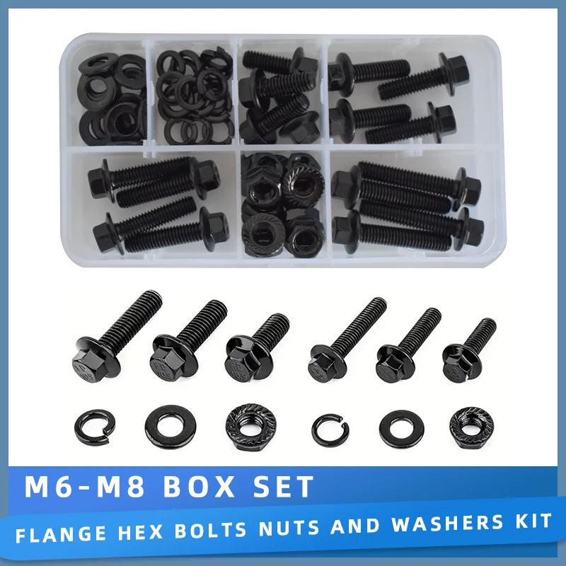 M6-M8-Flange-Hex-Bolts-and-Nut-Set-Black-Zinc-Plated-Alloy-Steel-10-9 ...
