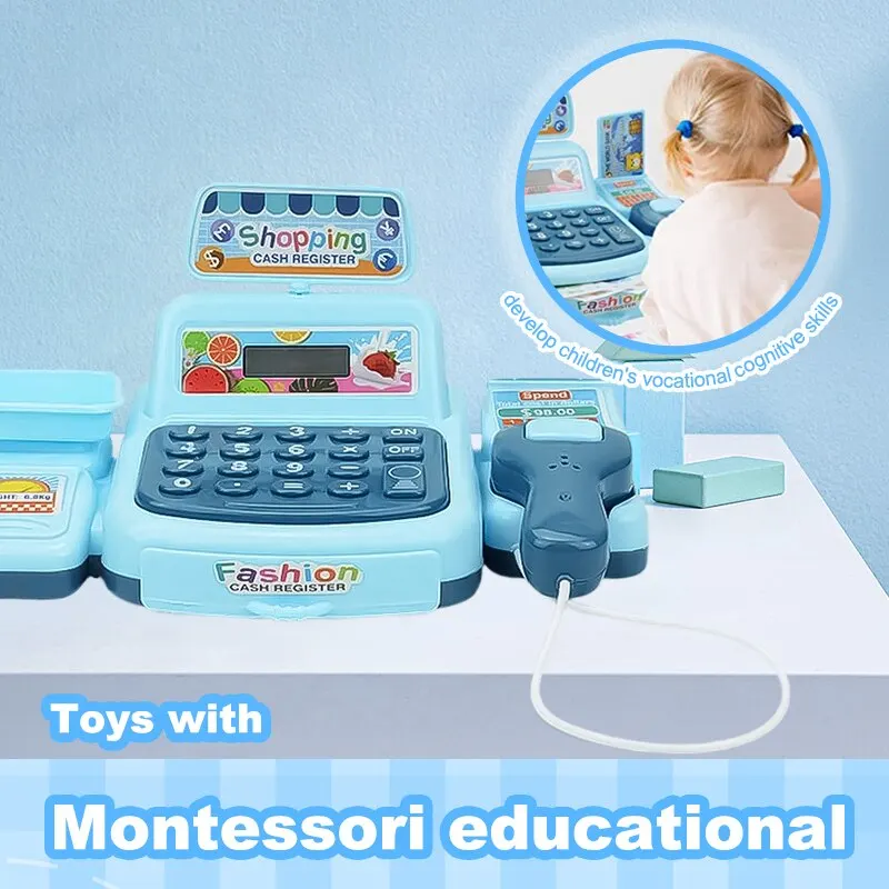 Simulation Supermarket Cash Register Game Toy Electronic Pretend Play ...