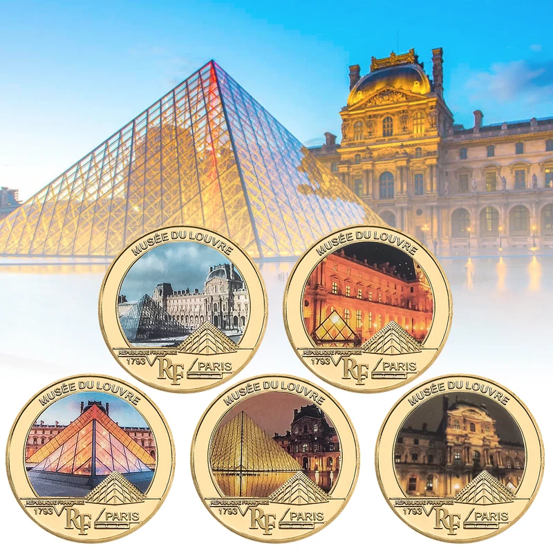 Louvre-Museum-Gold-Foil-Commemorative-Coin-The-Louvre-In-Paris ...