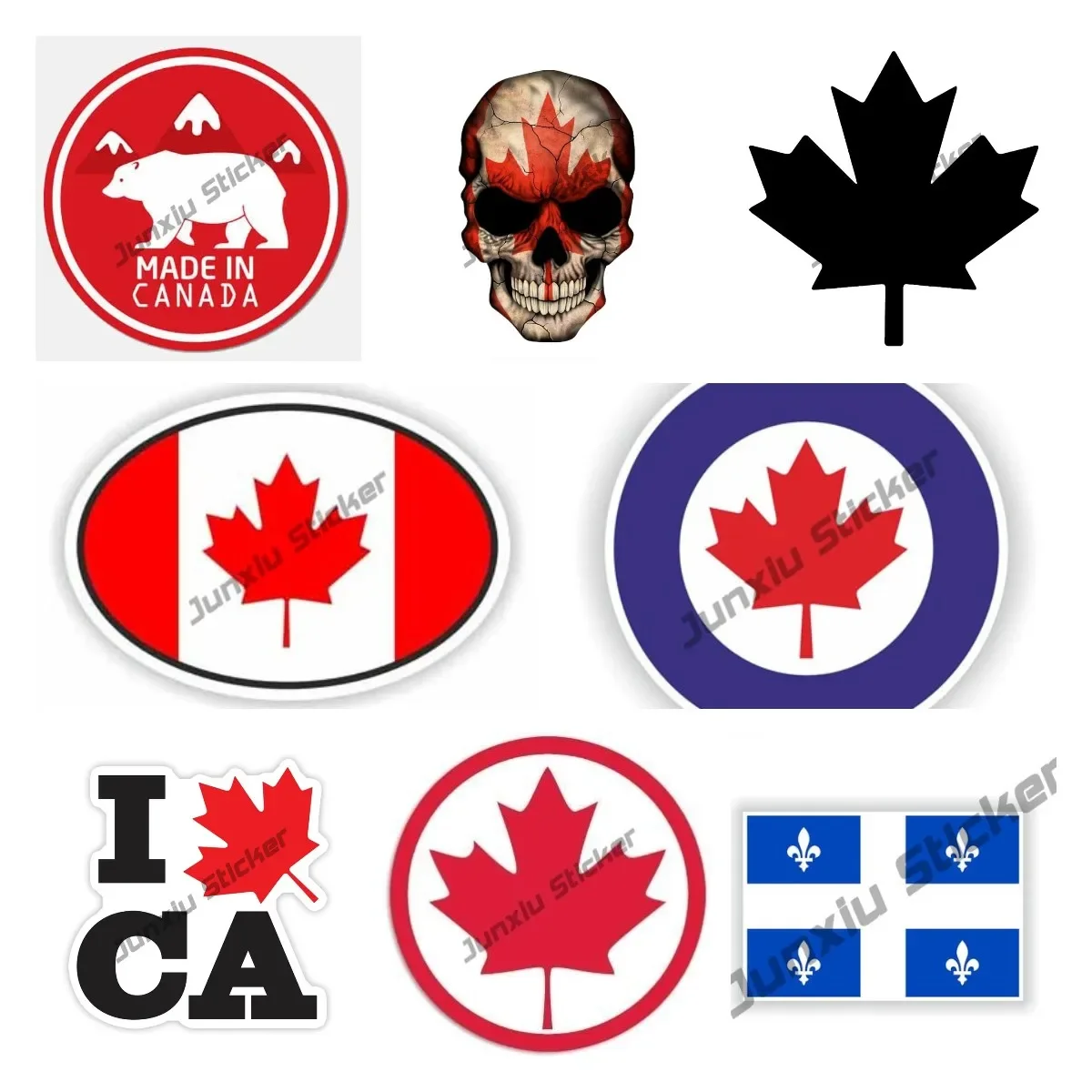 Fashion-Canada-Decals-Canada-Round-Maple-Leaf-Decal-Canadian-Oval-Flag ...