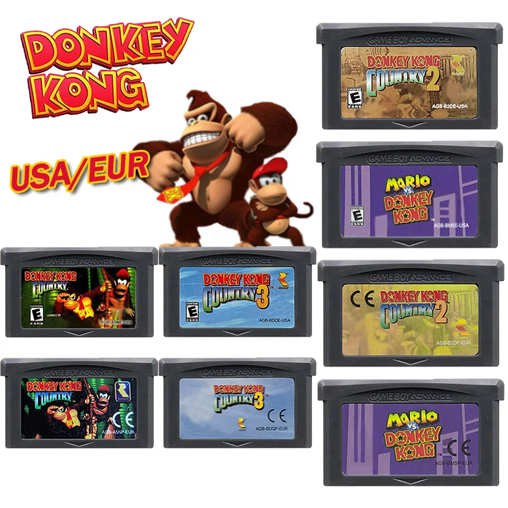 GBA-Game-Cartridge-32-Bit-Video-Game-Console-Card-Donkey-Kong-Series ...