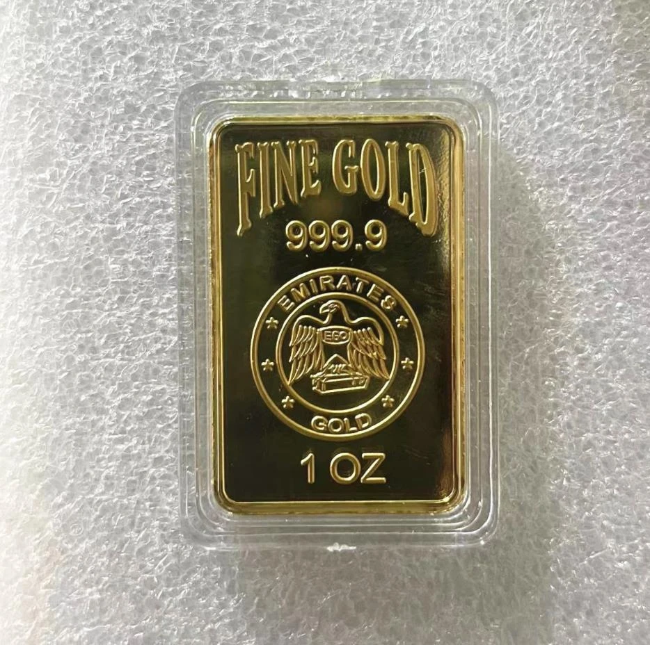 Emirates 1 Oz Fine Gold Bar Gold Rose Design Gold Plated Bullion Bars ...