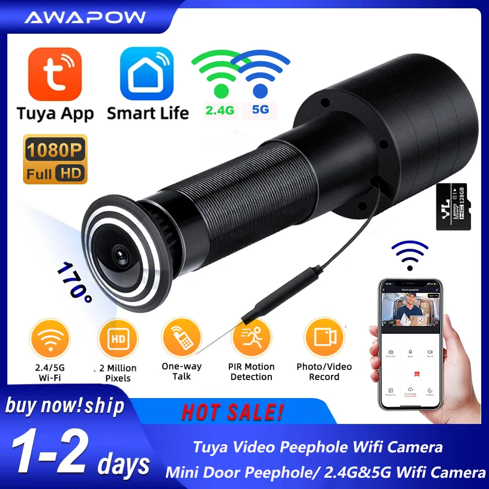 Awapow-Tuya-Video-Peephole-Camera-Wifi-Mini-Door-Eye-Viewer-1080P-HD ...