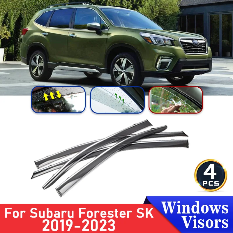 Car Side Window Deflectors For Subaru Forester SK 2019 2020 2021 2022 ...