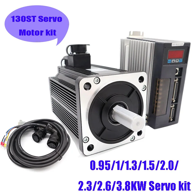 AC Servo Motor 1KW 1.3KW 1.5KW 2KW 2.3KW 2.6KW 3.8KW 130ST M04025 M05025 M06015 M06025 M07725 ...