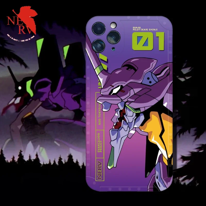 Capa-de-telefone-Eva-Evangelion-para-iPhone-Prote-o-total-TPU-Kawaii ...