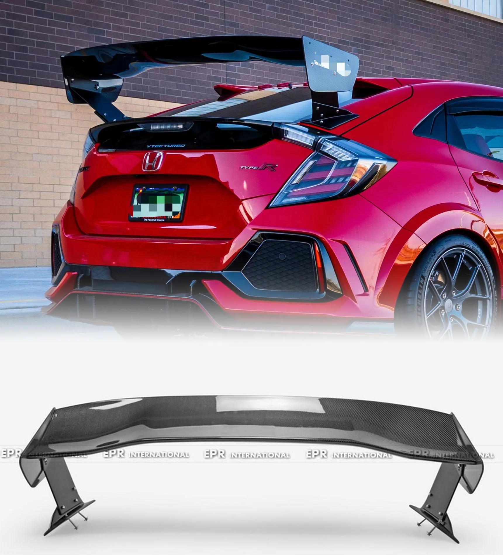 USA-Local-Fits-Civic-TypeR-FK7-FK8-VTX2V-Rear-GT-Spoiler-Carbon-Spoiler ...