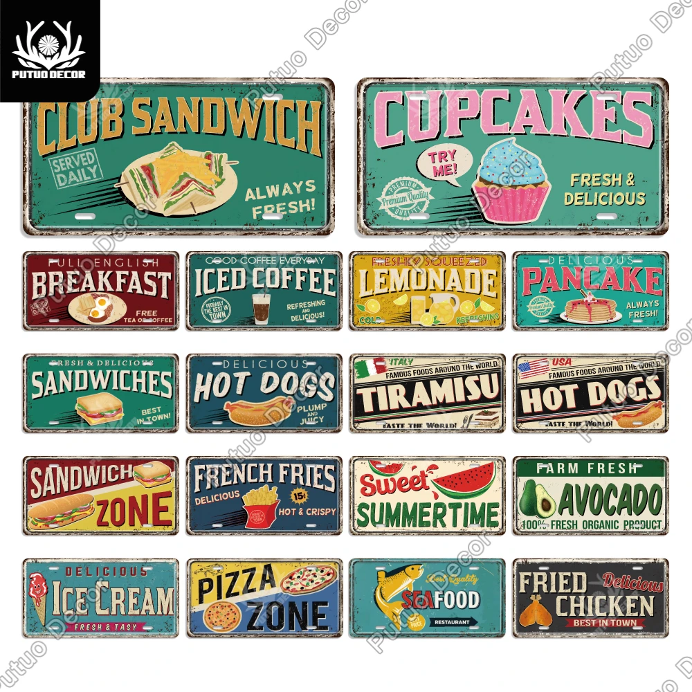 Putuo-decor-food-Metal-Sign-Tin-Sign-Licenses-Plate-Decor-Plaque-Metal ...