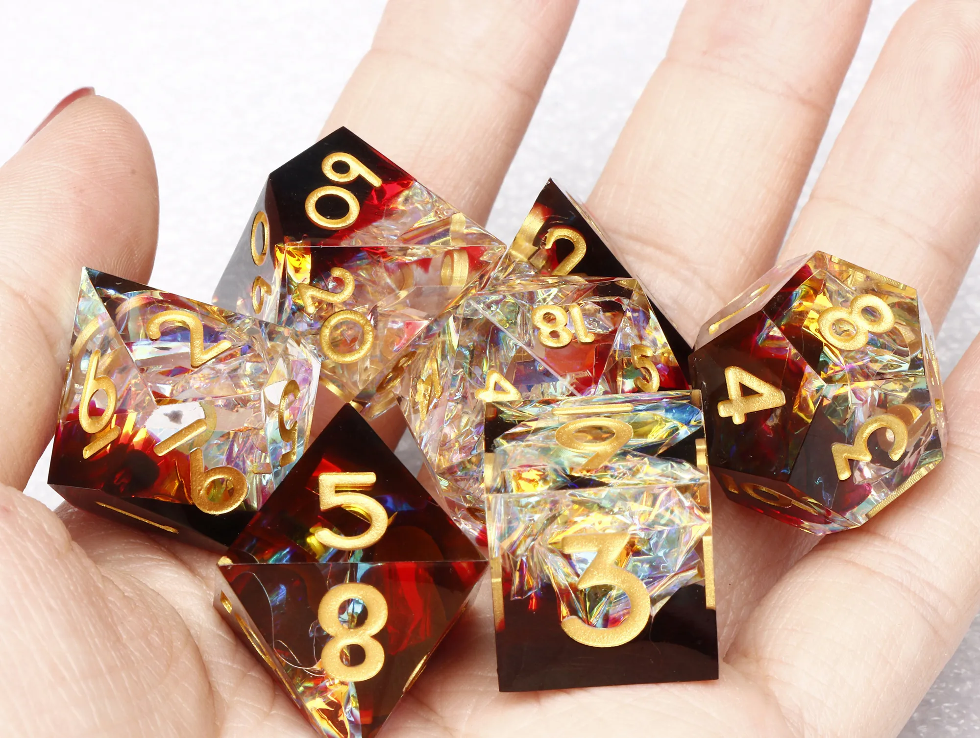 7PCS-Resin-Dice-Set-DnD-Sharp-Egde-Resin-Dice-polyhedral-d-and-d-dice ...