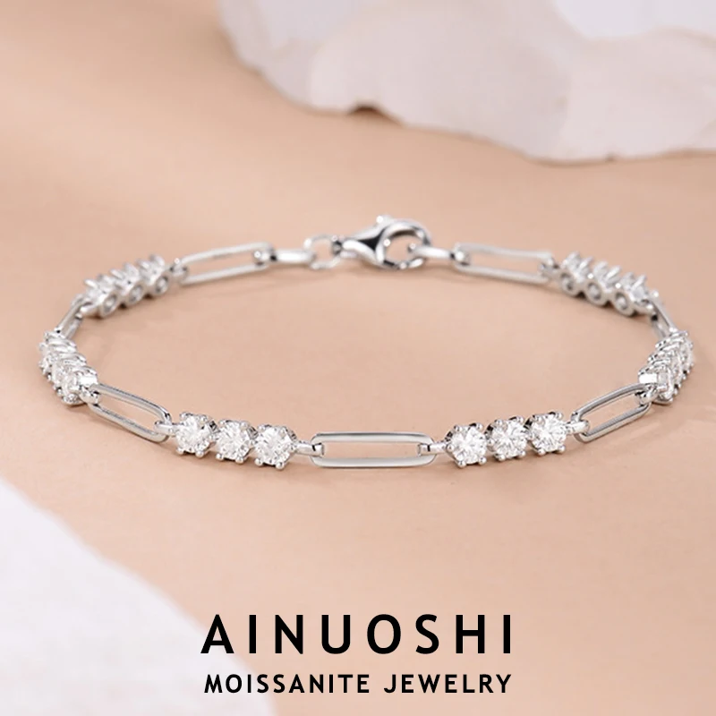 ANUOSHI-3MM-Moissanite-Bracelet-For-Women-Girls-925-Sterling-Silver ...