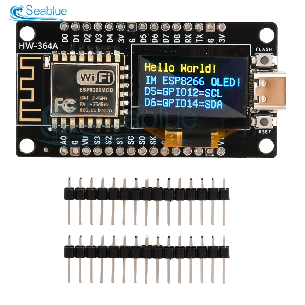 NodeMCU-ESP8266-Development-Board-With-0-96-OLED-Display-CH340C-WiFi ...