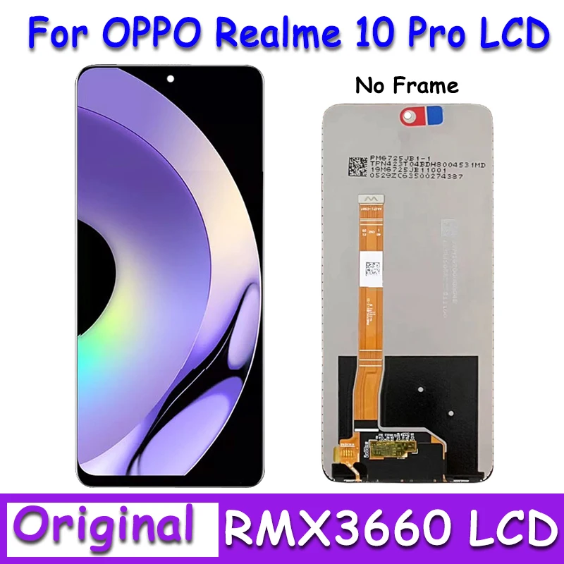 6.72 “Original For Oppo Realme 10 Pro LCD RMX3663 RMX3660 RMX3661 Display Screen Touch Panel ...