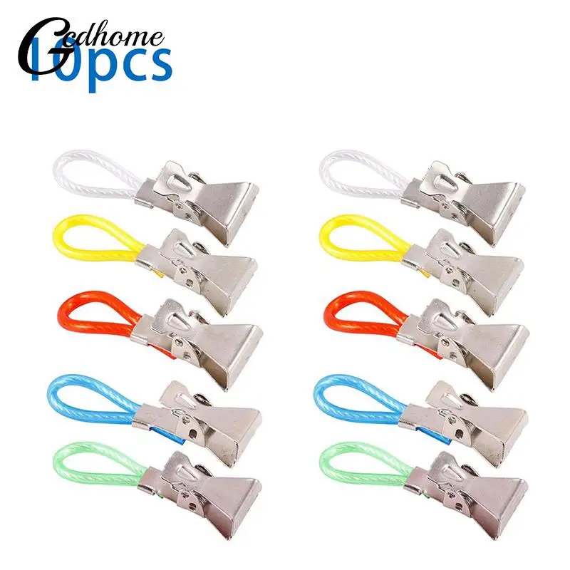 8-10Pc-Clothes-Pegs-Stainless-Steel-Clothespins-Colorful-Laundry-Tea ...