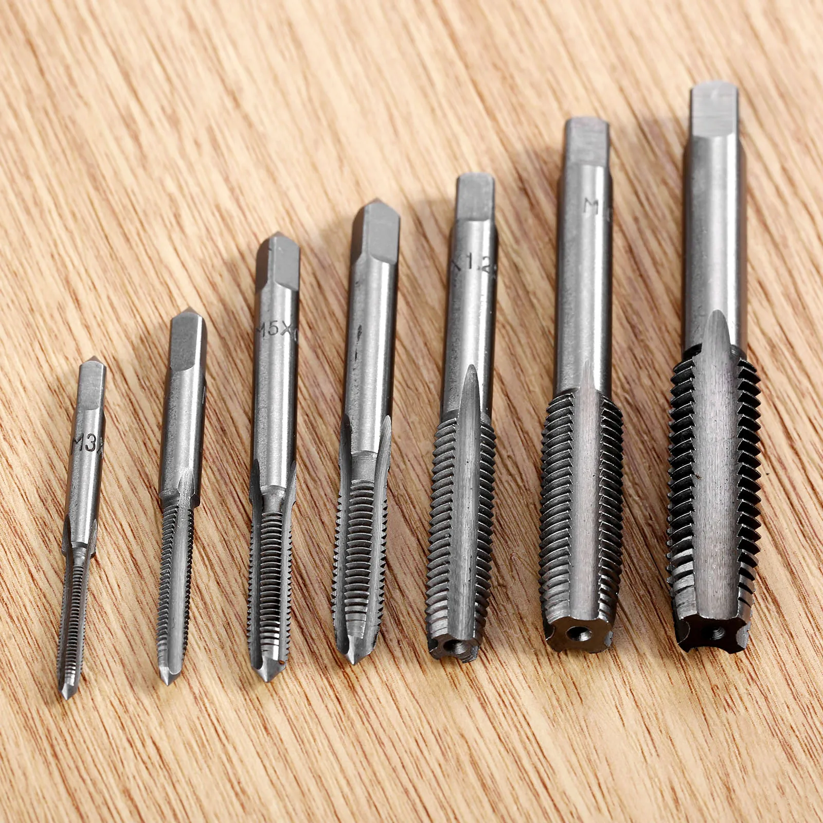 DRELD 7Pcs HSS Straight Fluted Screw Tap Thread Metric Plug Hand Tap ...