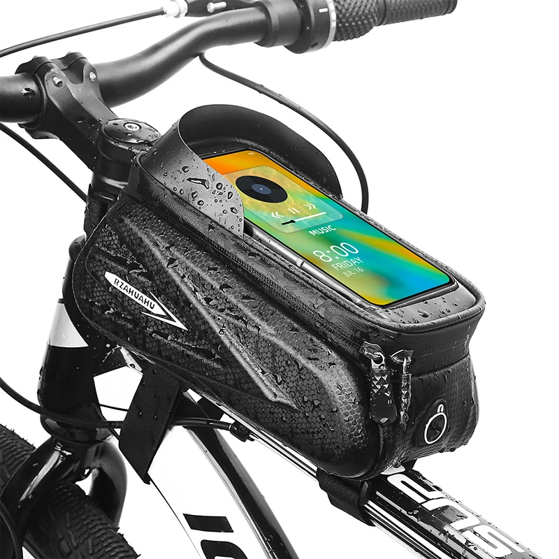 RZAHUAHU Rainproof Bike Bag Bicycle Front Cell Phone Holder With ...