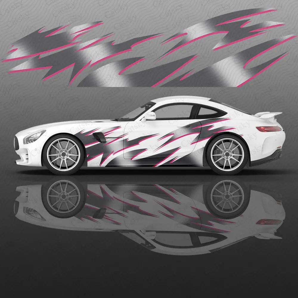 Racing-Geometric-Pattern-Car-Body-Sticker-Anime-Itasha-Vinyl-Car-Side ...