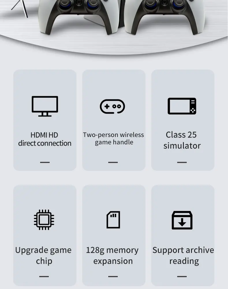 2023 NEW Wireless 2.4G HD P5 PLUS Classic Retro Arcade 256G Support 25 ...