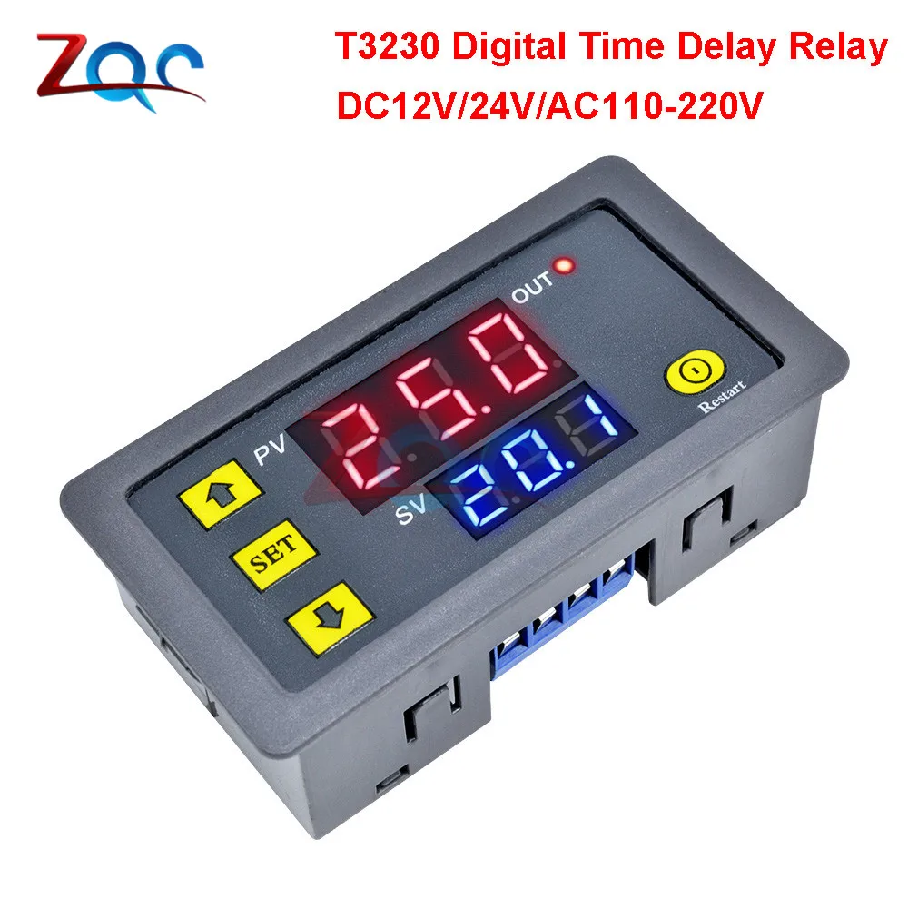 AC-110V-220V-DC-12V-Digital-Time-Delay-Relay-LED-Display-Cycle-Timer ...