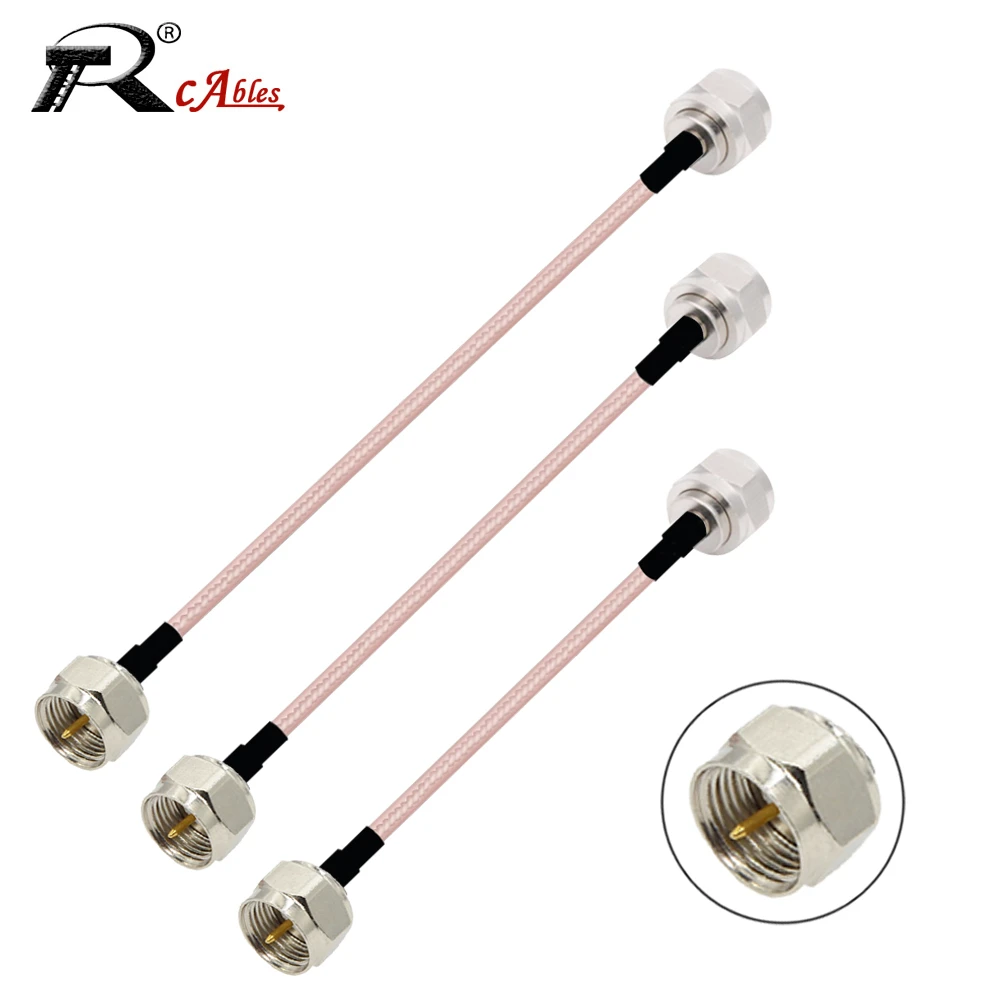 1pc Rg179 Cable 75 Ohm F Male Plug To F Male Plug Connector Cable Rf Coaxial Extension Pigtail ...