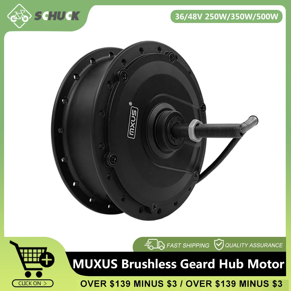 Mxus ebiek brushless alinhado 36/48v 250w 350w 500w motor do cubo com 9 ...
