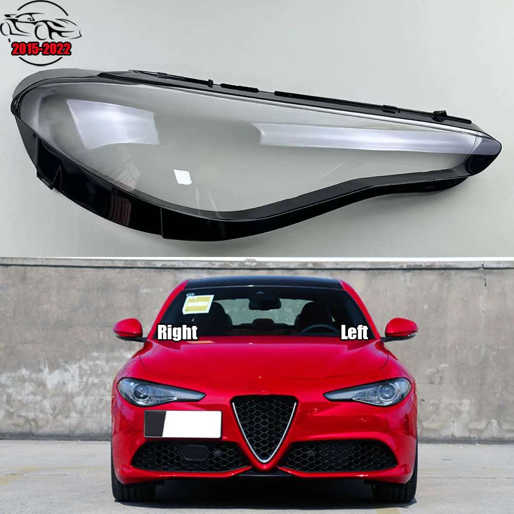 For-Alfa-Romeo-Giulia-2015-2022-Headlight-Cover-Transparent-Headlamp ...