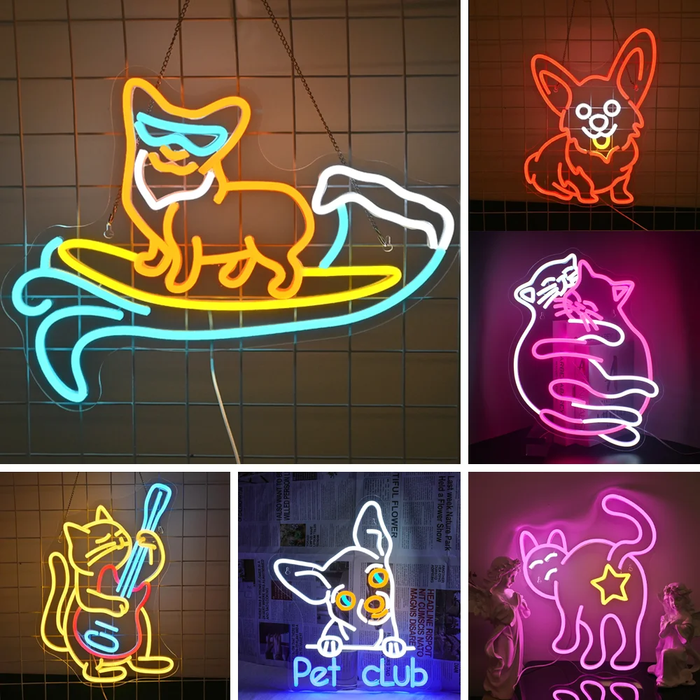 Pet-Shop-Neon-Dimmable-Corgi-Dog-Red-Neon-Sign-Guitar-Cat-Animal-Led ...