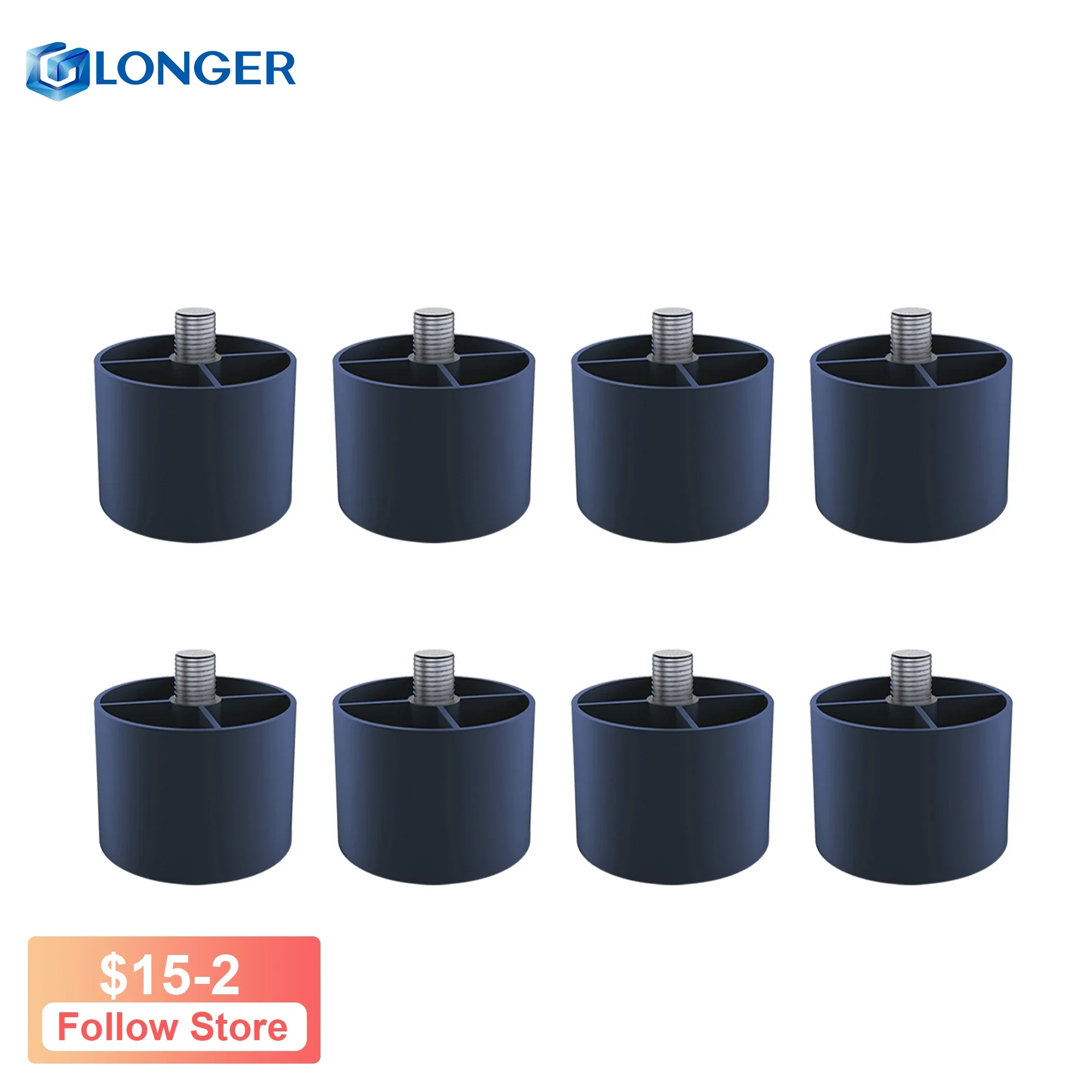 Longer-8pcs-Aluminum-Alloy-Raiser-Raised-Footpads-Foot-Pad-Elevated ...