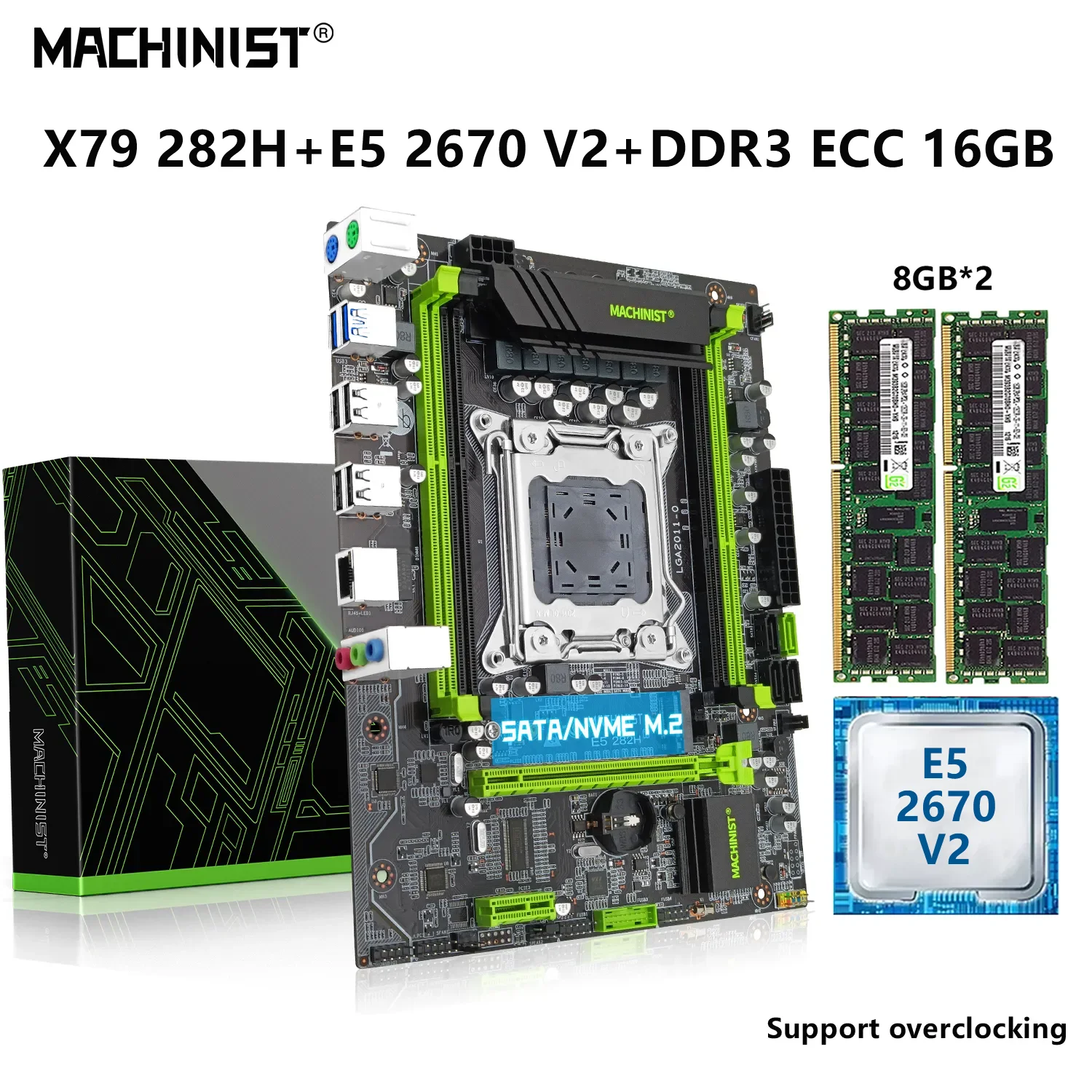 MACHINIST X79 Motherboard LGA 2011 Kit Set Xeon E5 2670 V2 CPU Processo ...