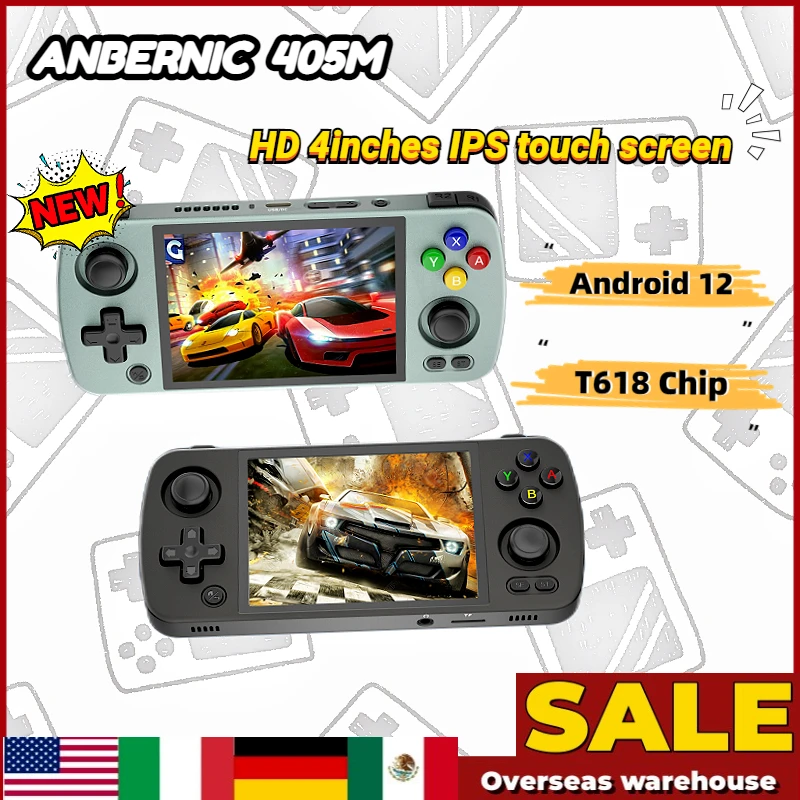 512G 2023 ANBERNIC RG405M Sistema Android 12 4 Polegada IPS Screen Game ...