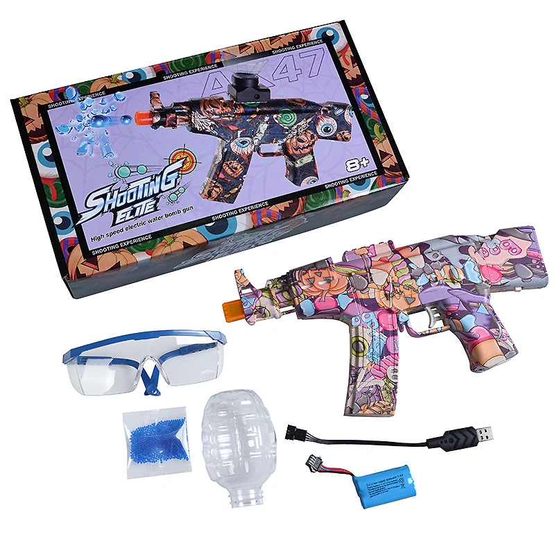 WENGOU-High-Speed-Electric-Water-Bomb-Gun-AK47-Halloween-Color-Scheme ...