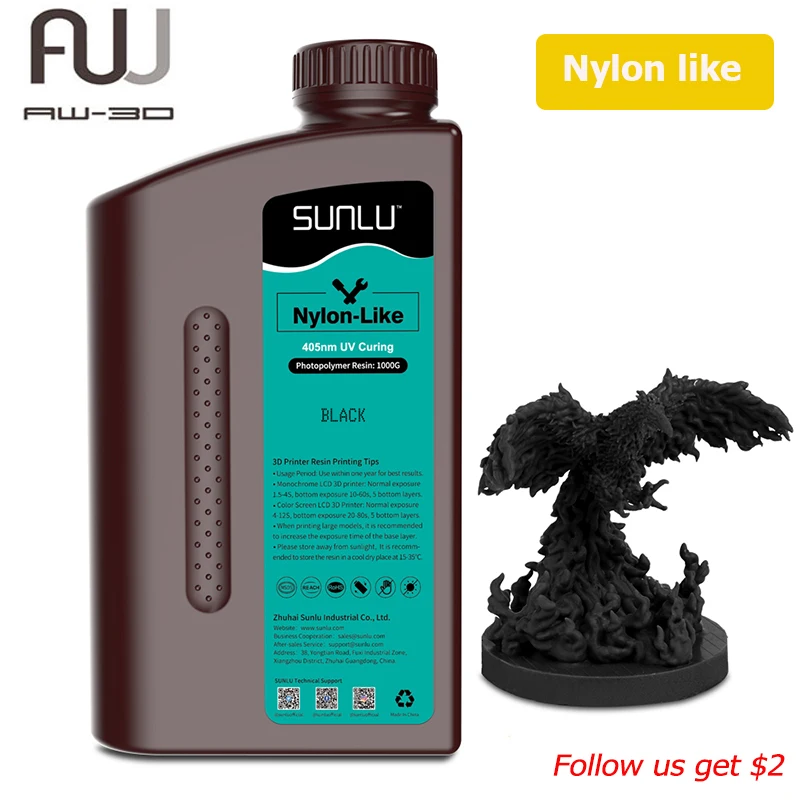 SUNLU-JAYO-Nylon-Like-3D-Resin-1KG-395-405nm-UV-Light-Curing-3D ...