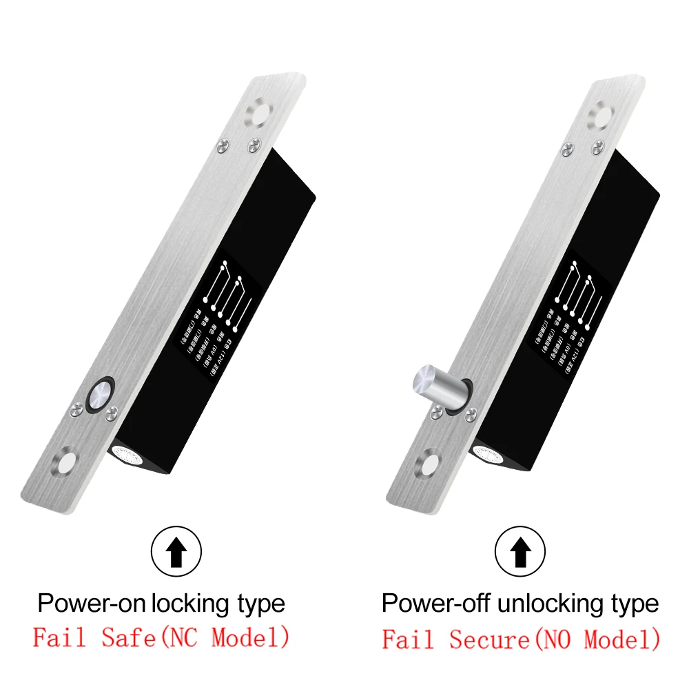 12V DC Door Deadbolt ZOTER Electric Drop Bolt Door Lock - 12V DC Fail ...