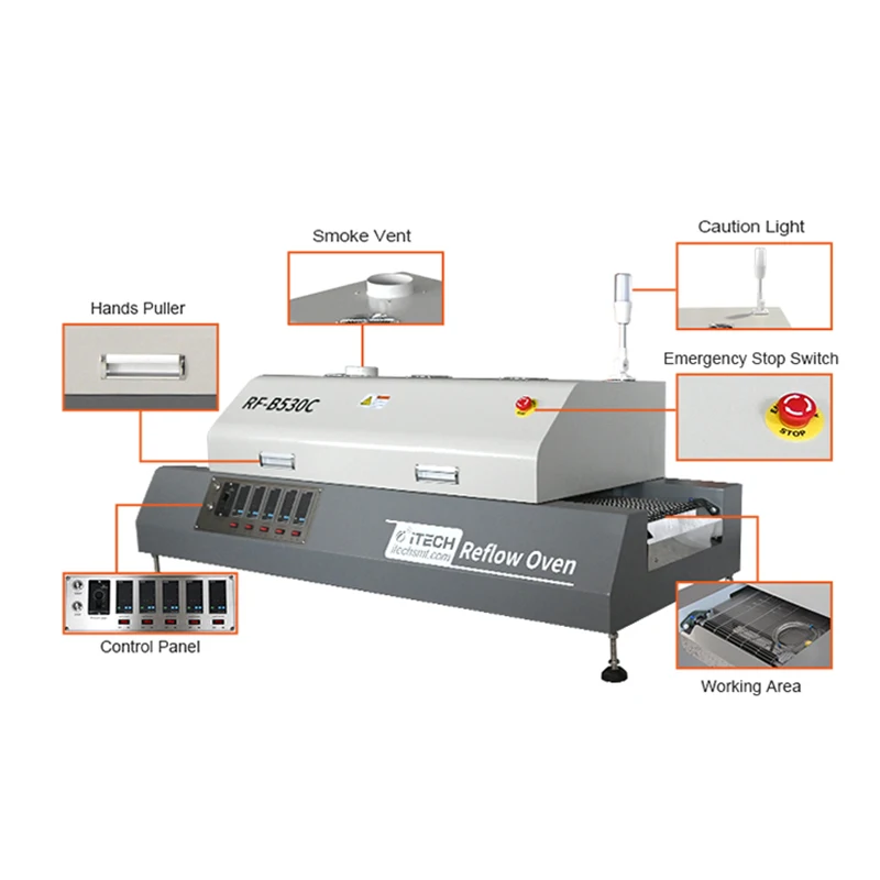 Infrared Smt Reflow Soldering Machine Smt Reflow Oven Machine Reflow ...