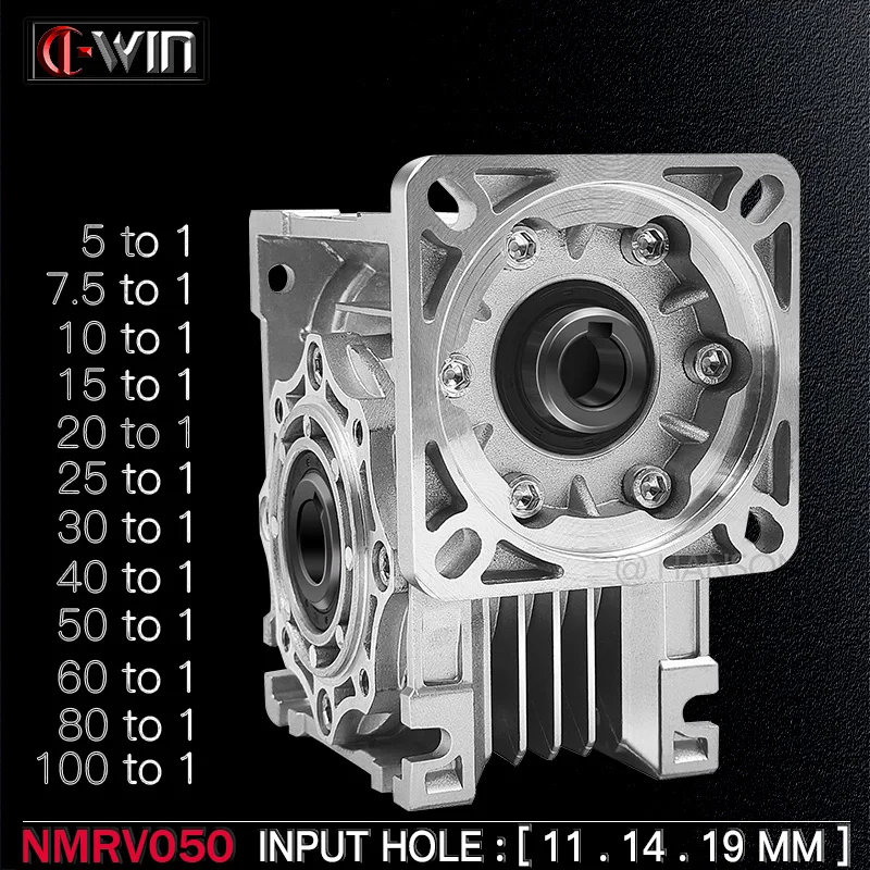 Servo Motor Nmrv050 Gearbox Worm Gear Reducer Ratio 5 To 100: 1 Input ...