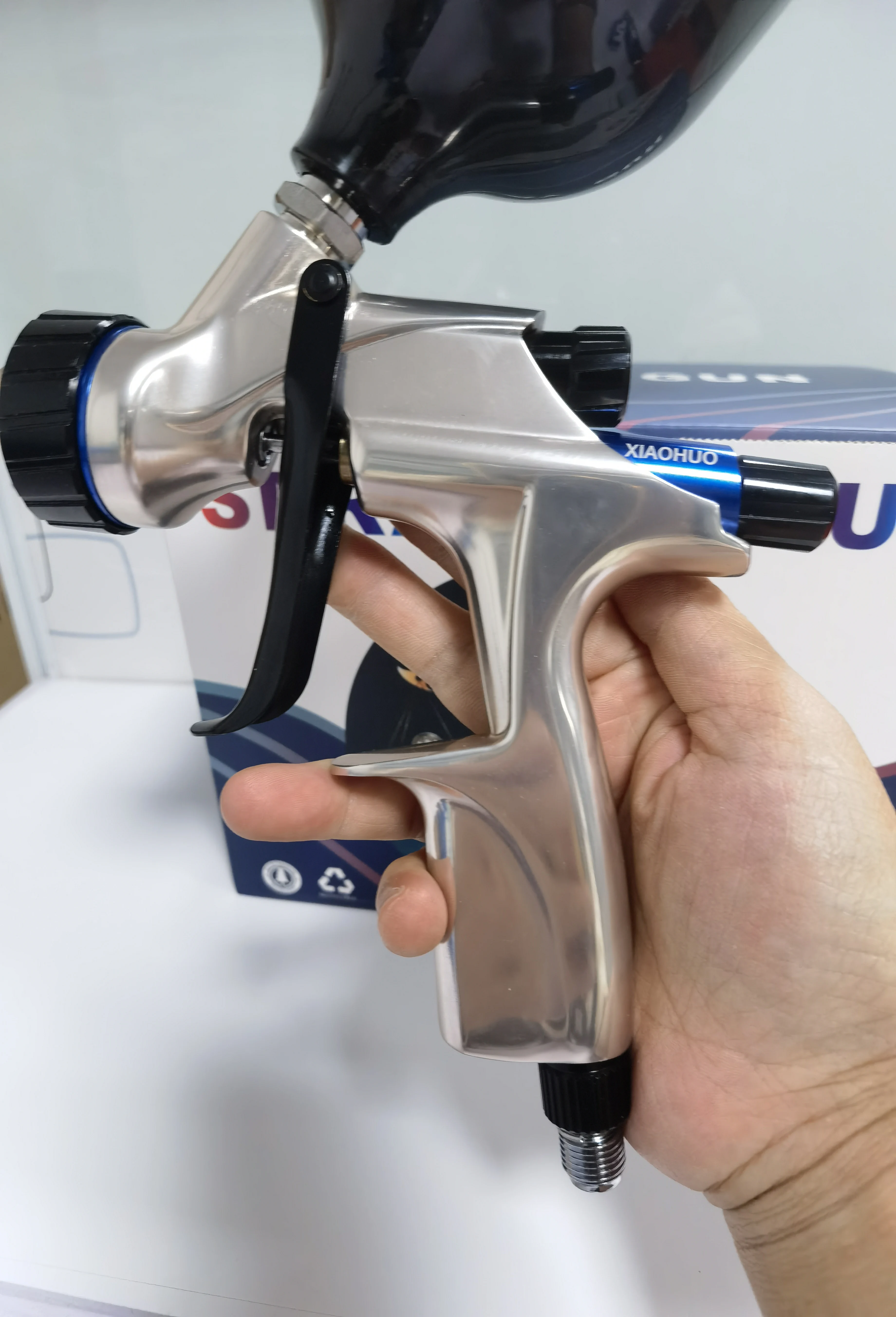 High-end Pneumatic clear Coat HVLP Gravity Spray Gun 1.3mm Nozzle 600ml ...
