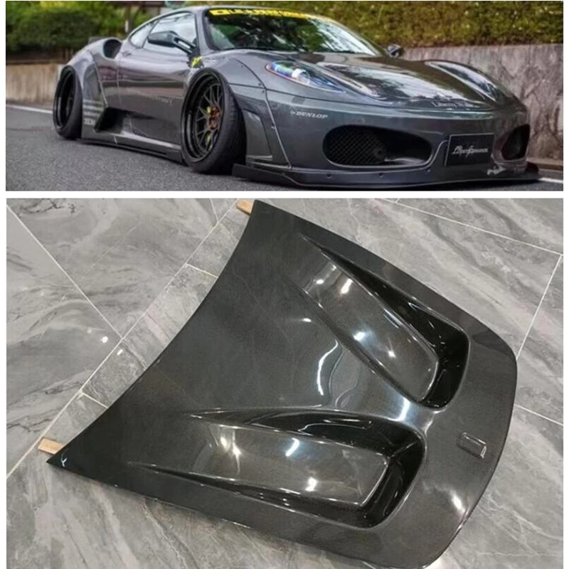 For Ferrari 430 Real Carbon Fiber Front Bumper Engine Hood Bonnet Vent ...
