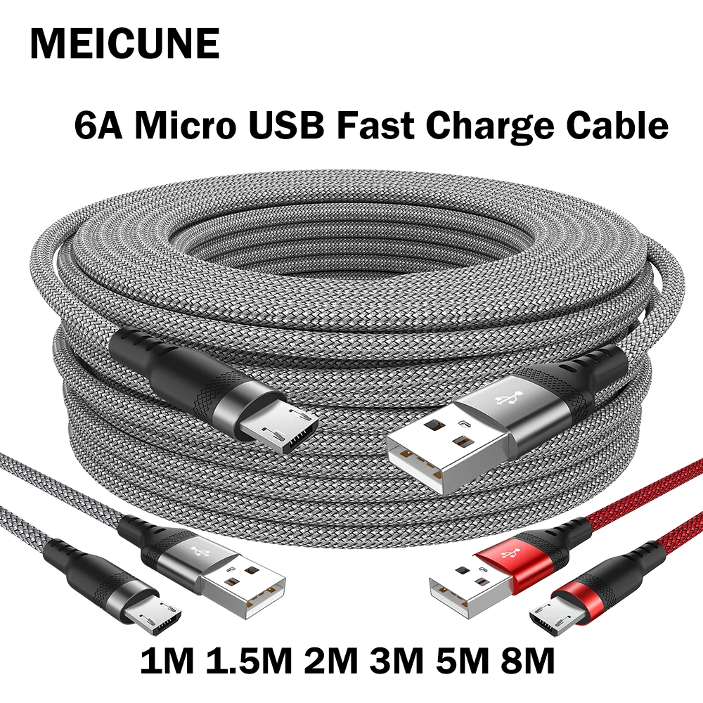 6A-Micro-USB-Cable-Fast-Charge-8m-5m-3m-2m-1-5m-1m-Extension-Data ...